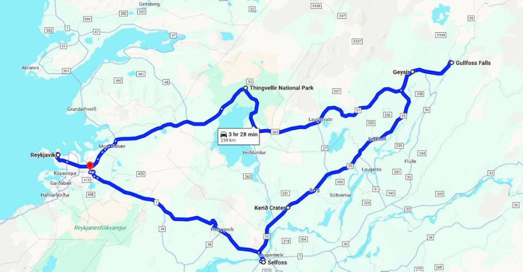 Golden Circle Route Iceland